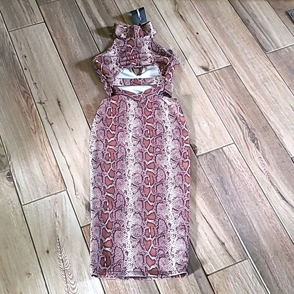 PrettyLittleThing | Dresses | Snake Skin Midi Dress Nwt | Poshmark
